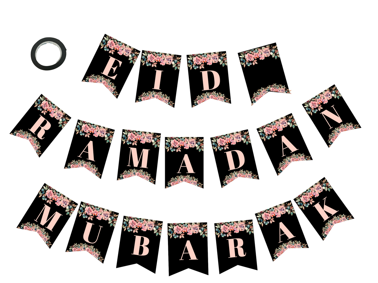 Handmade and hand cut interchangeable Eid Mubarak, Ramadan Mubarak ban ...